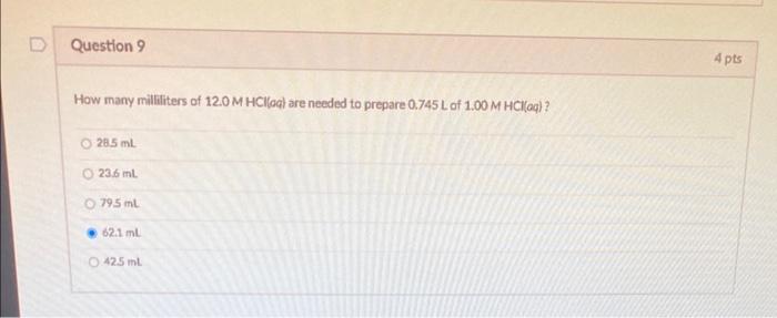 Solved How many milliliters of 12.0M HCl(oq) are needed to | Chegg.com