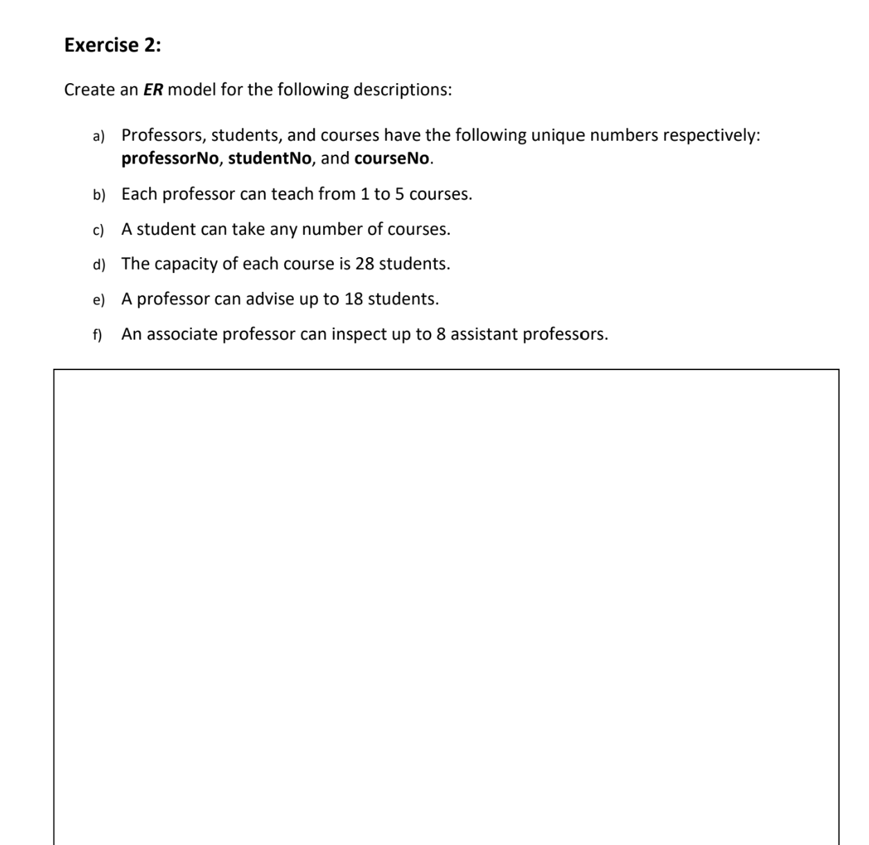 Solved please draw the ER model with relationship with | Chegg.com