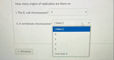 Solved How many origins of replication are there oni. ﻿The | Chegg.com