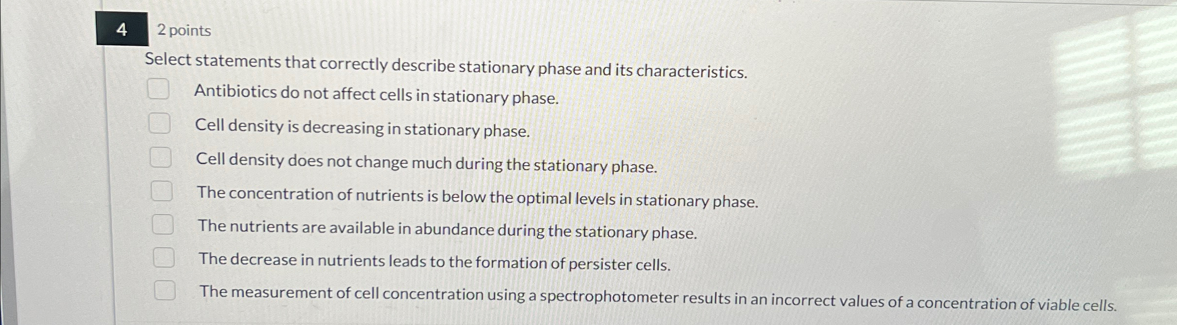 Solved 42 ﻿pointsSelect statements that correctly describe | Chegg.com