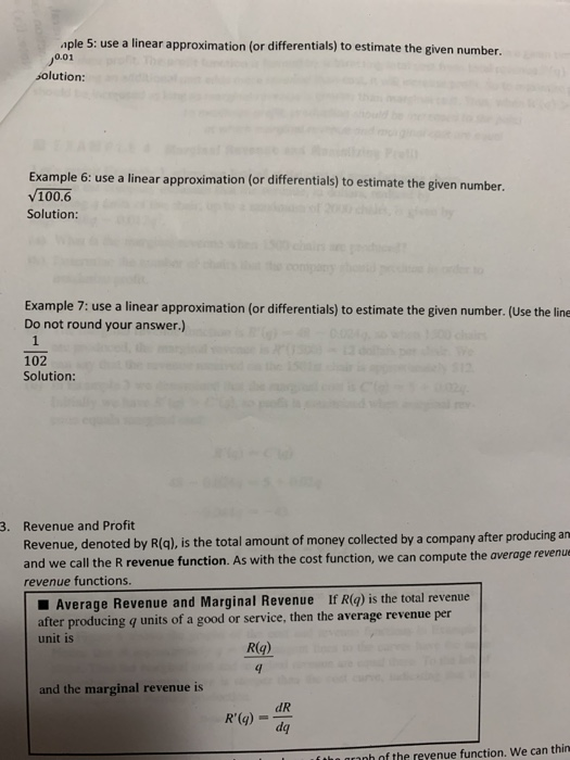 Solved aple 5: use a linear approximation (or differentials) | Chegg.com