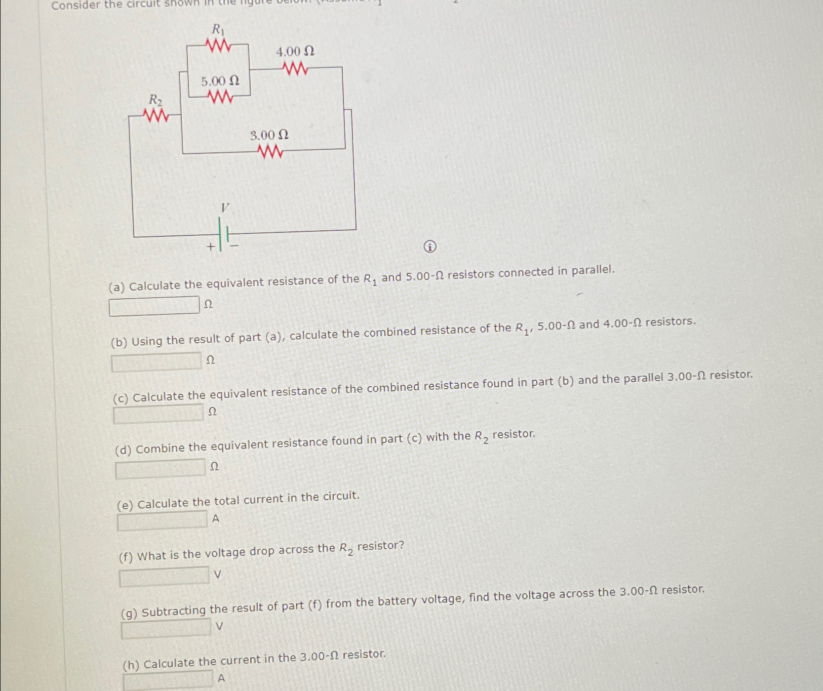 (1)(a) ﻿Calculate the equivalent resistance of the R1 | Chegg.com