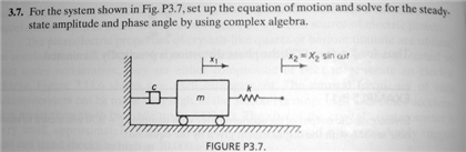 For the system shown in Fig. P3.7. set up the | Chegg.com