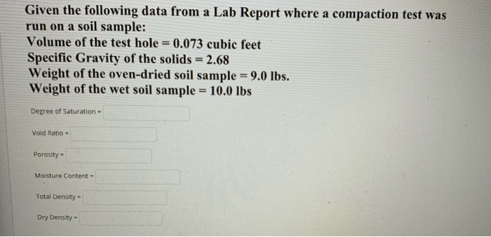 Solved Given the following data from a Lab Report where a | Chegg.com