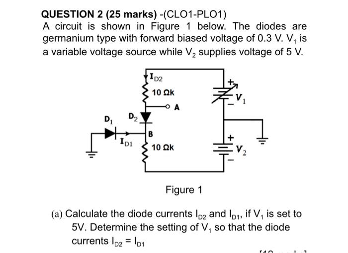 Solved QUESTION 2 (25 marks) -(CLO1-PLO1) A circuit is shown | Chegg.com
