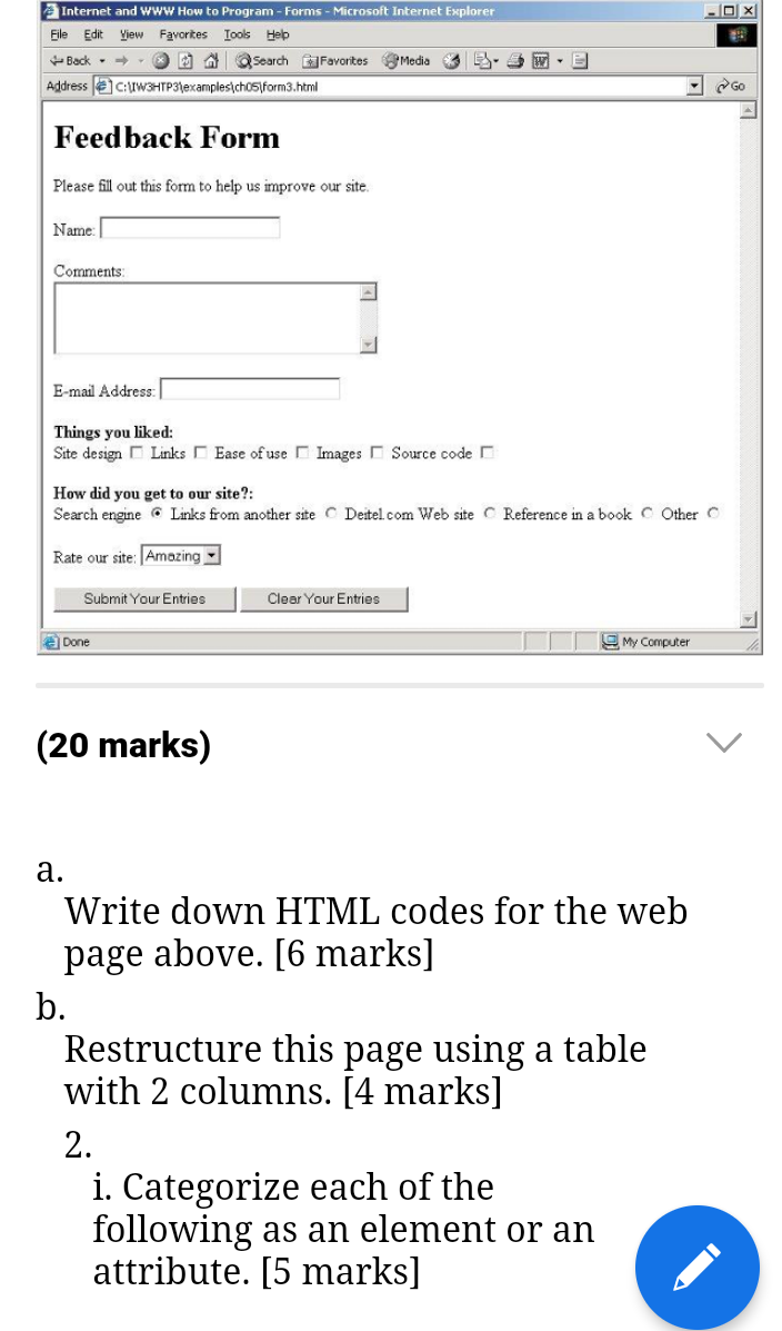 Solved Internet and WWW How to Program - Forms - Microsoft | Chegg.com