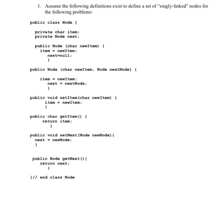 Solved 1. Assume the following definitions exist to define a | Chegg.com