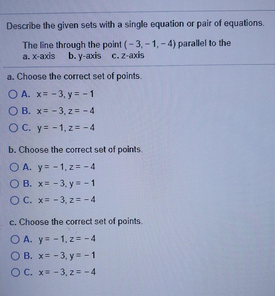 Solved Describe the given sets with a single equation or | Chegg.com