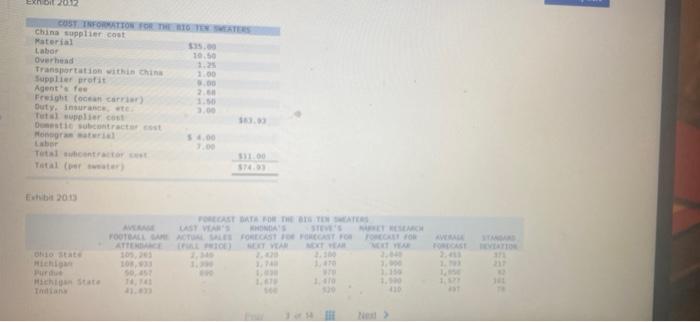 Solved Analytics Exercise 20-1 (Algo) BigtoSweaters.com is a | Chegg.com