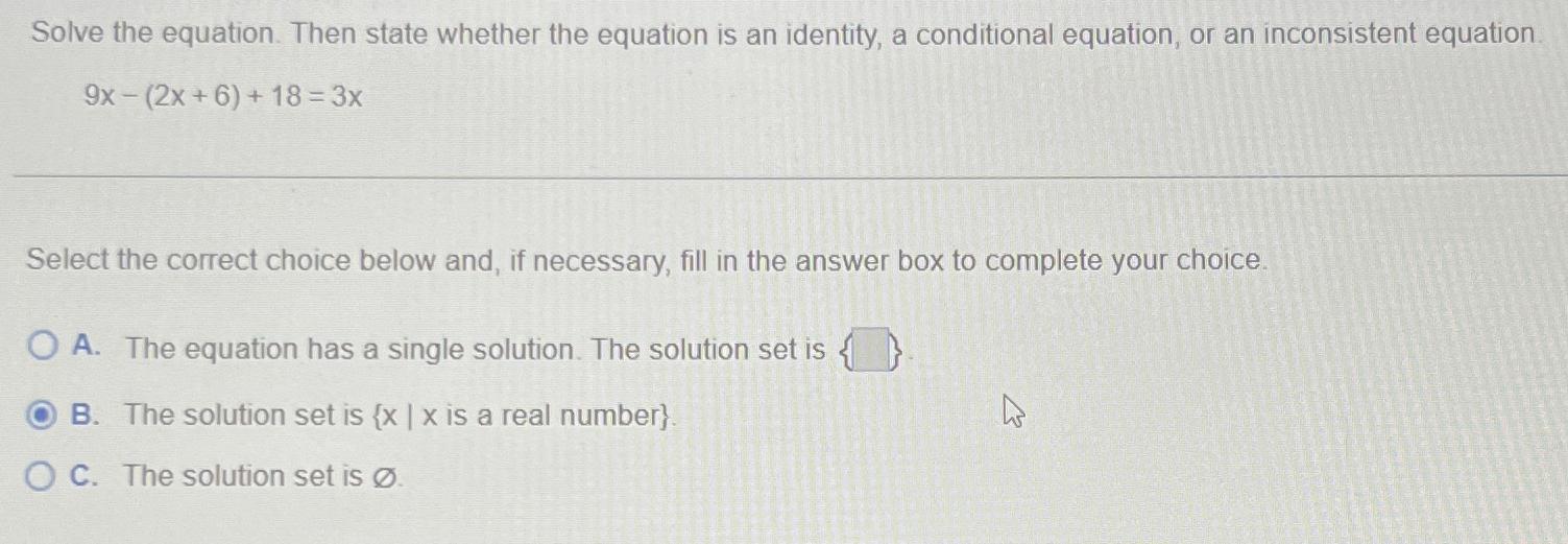 Solved Solve the equation. Then state whether the equation | Chegg.com