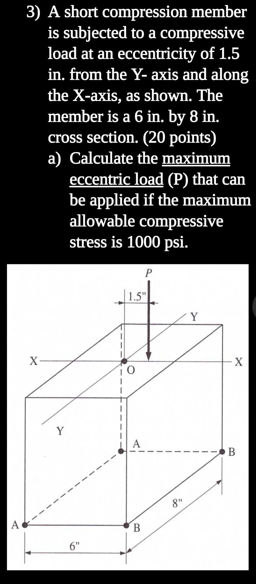 Solved a 3) A short compression member is subjected to a | Chegg.com