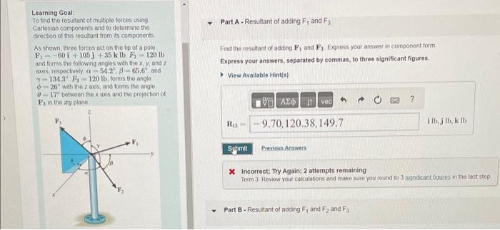 Solved Learning Goal: To find the resultant of multipe | Chegg.com