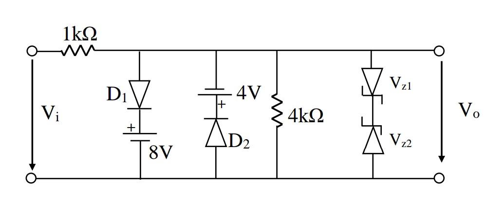 Solved In the circuit given in the figure, diodes D1 and D2 | Chegg.com