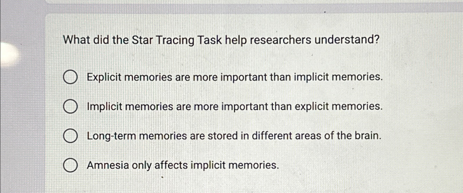 Solved What did the Star Tracing Task help researchers | Chegg.com