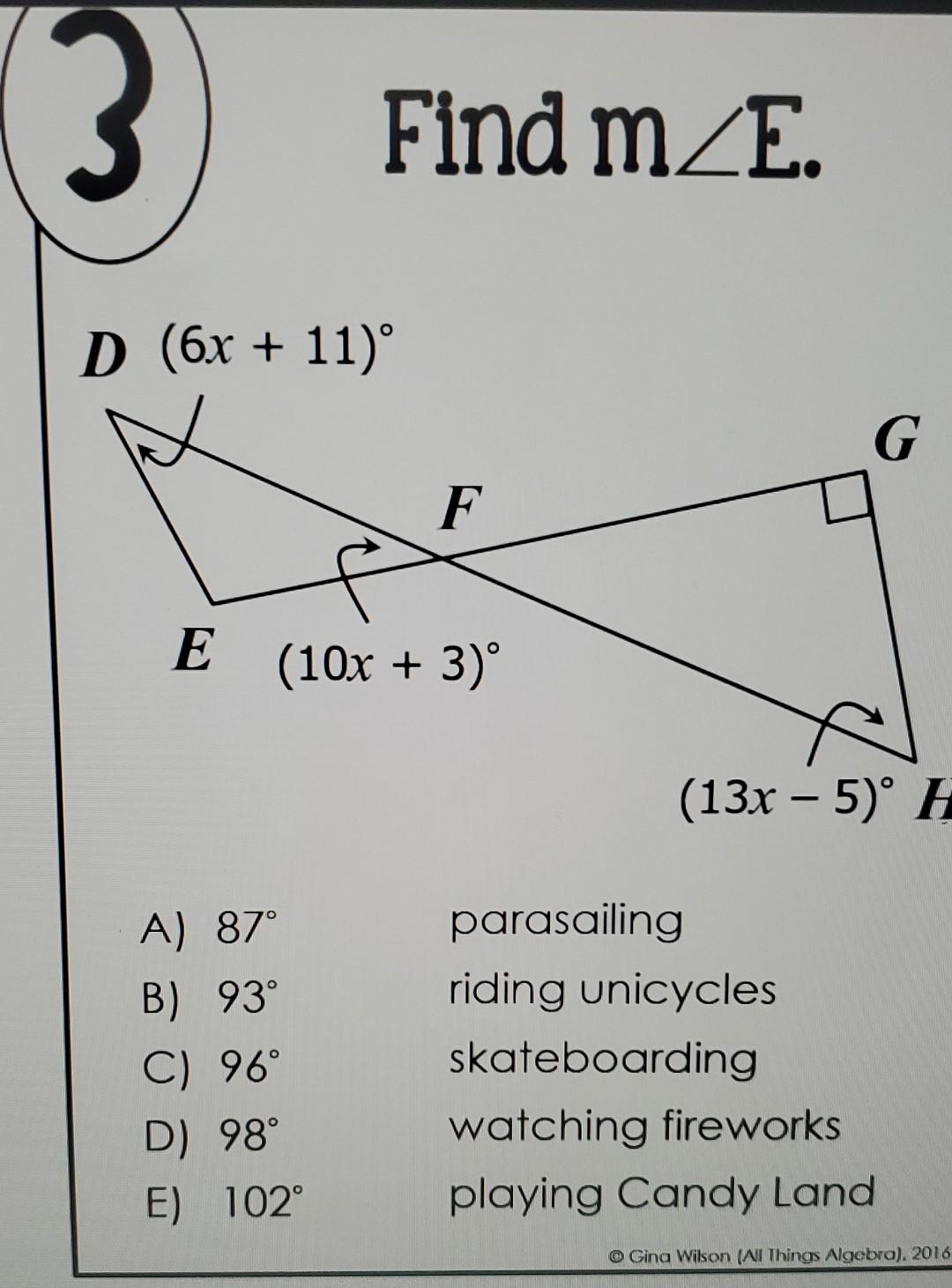 Solved Find m∠E. | Chegg.com