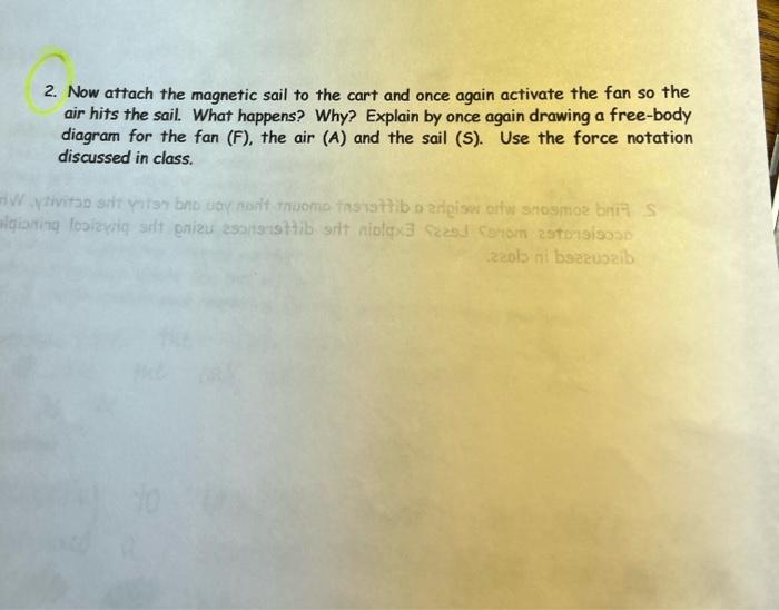 Solved 2. Now attach the magnetic sail to the cart and once | Chegg.com