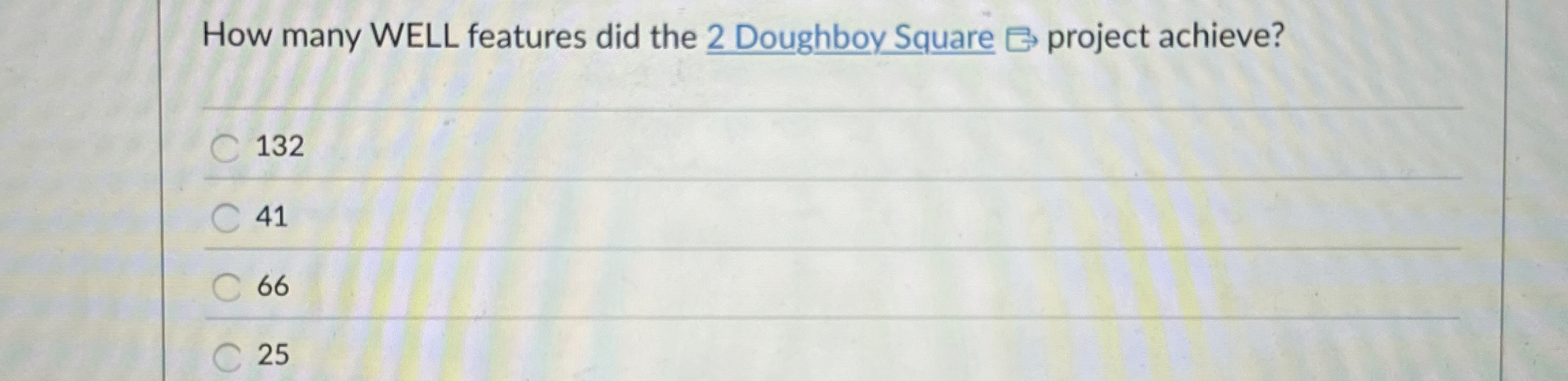 Solved How many WELL features did the 2 ﻿Doughboy Square ङ | Chegg.com