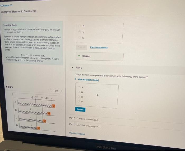 Solved Chapter 13 Energy of Harmonic Oscillators B Learning | Chegg.com
