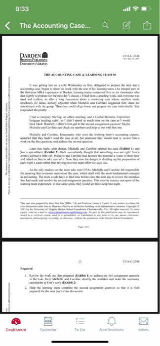 Accounting Case @ Learning Team 50 is a | Chegg.com