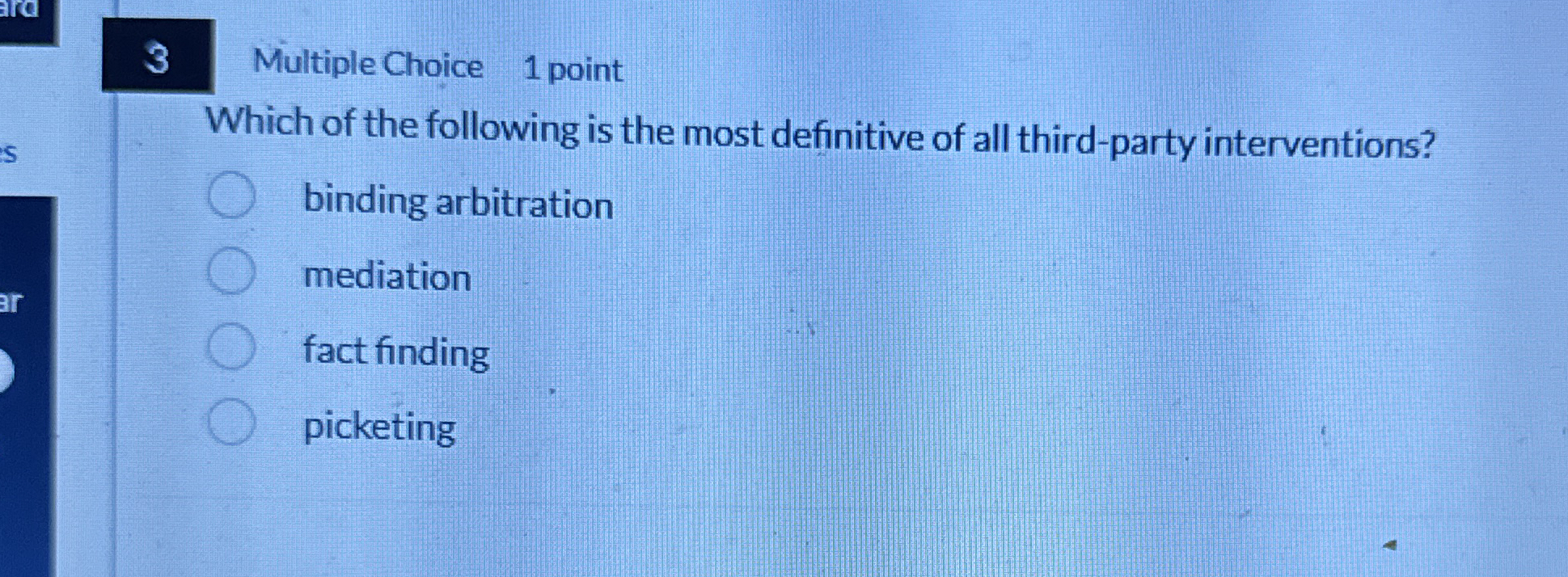 Solved 3Multiple Choice1 ﻿pointWhich of the following is the | Chegg.com
