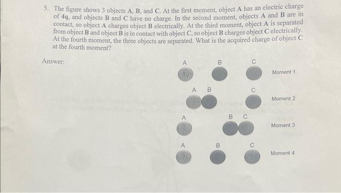 Solved 5. The figure shows 3 objects A,B, and C. At the | Chegg.com