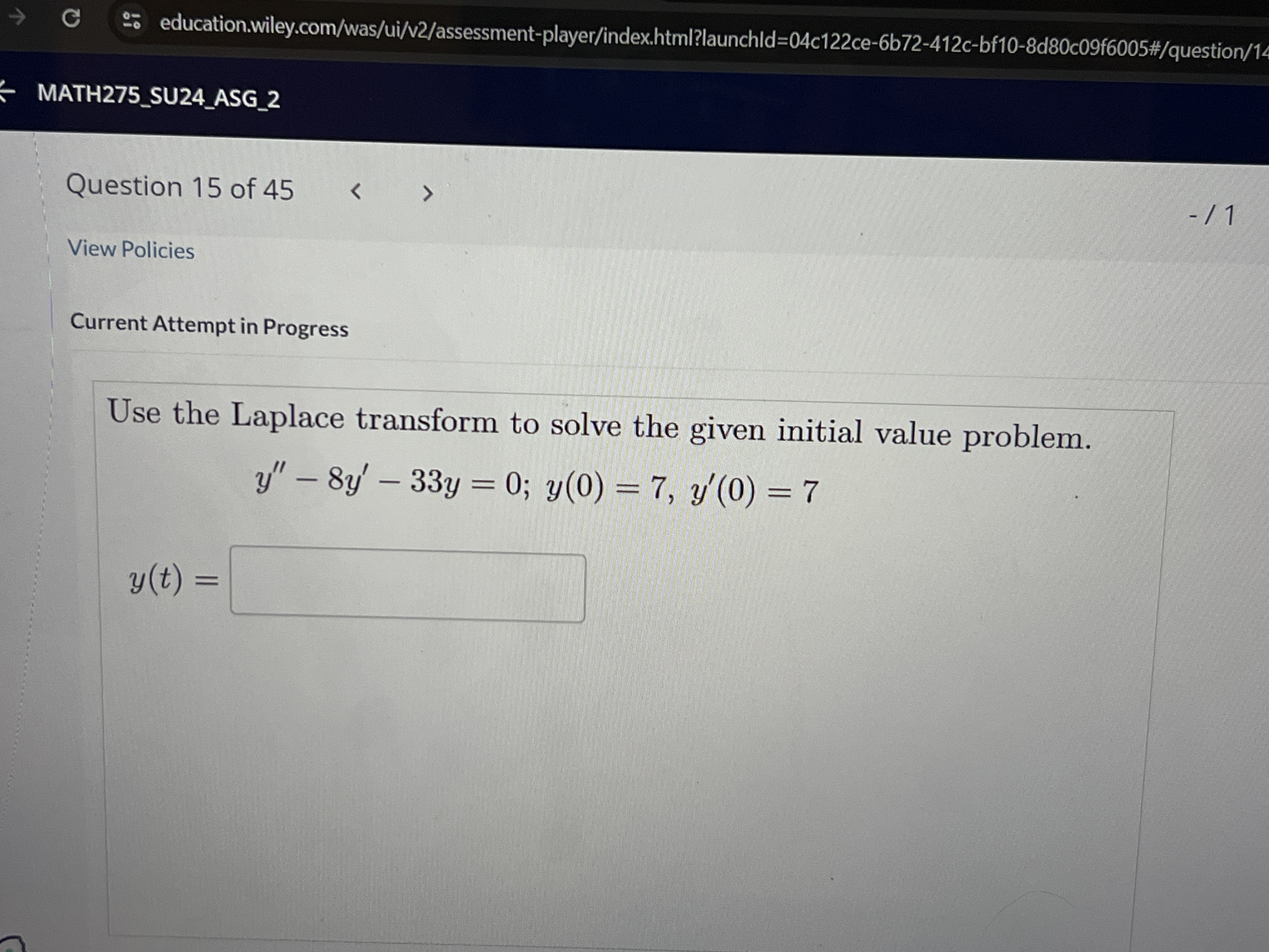 Solved Use the Laplace transform to solve the given initial | Chegg.com