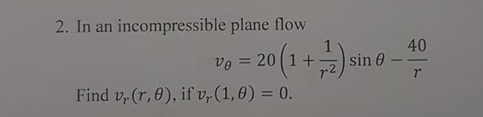 Solved In an incompressible plane | Chegg.com