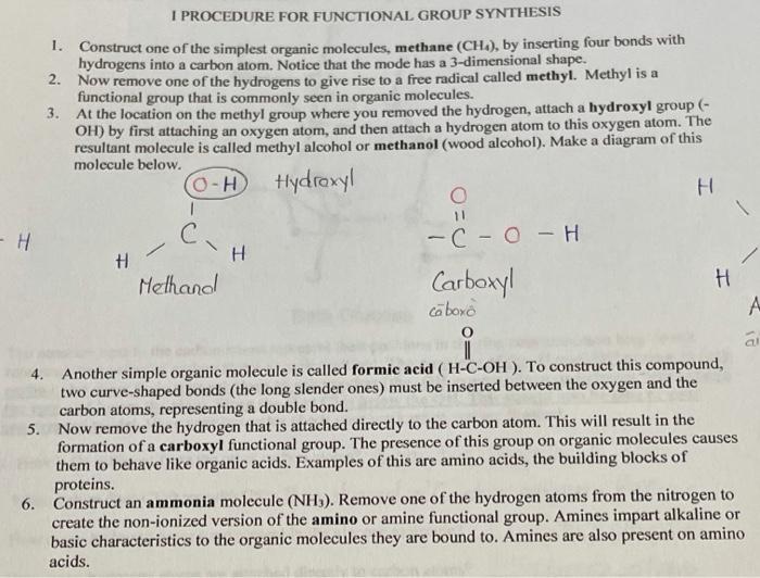 Solved I PROCEDURE FOR FUNCTIONAL GROUP SYNTHESIS 1. | Chegg.com
