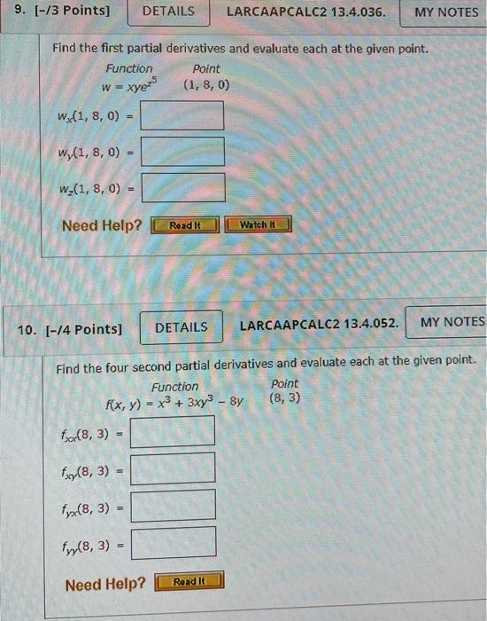 Solved 9. [-73 Points] DETAILS LARCAAPCALC2 13.4.036. MY | Chegg.com