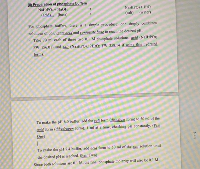 Solved (W) Preparation of phosphate buffers NaH2PO4 + NaOH | Chegg.com