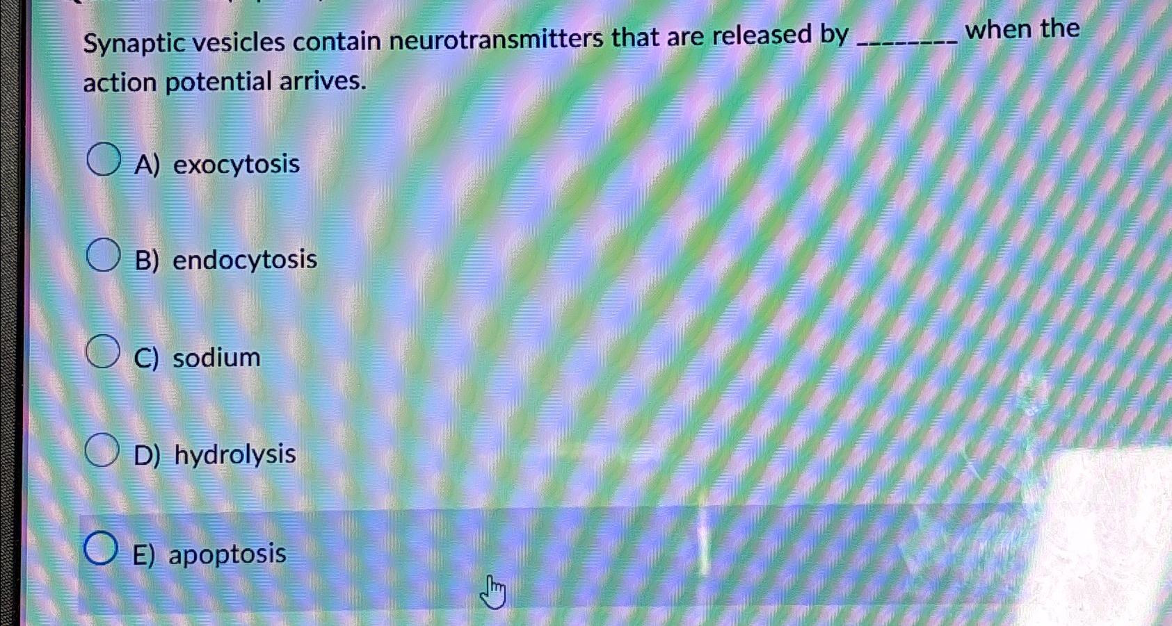 Solved Synaptic vesicles contain neurotransmitters that are | Chegg.com