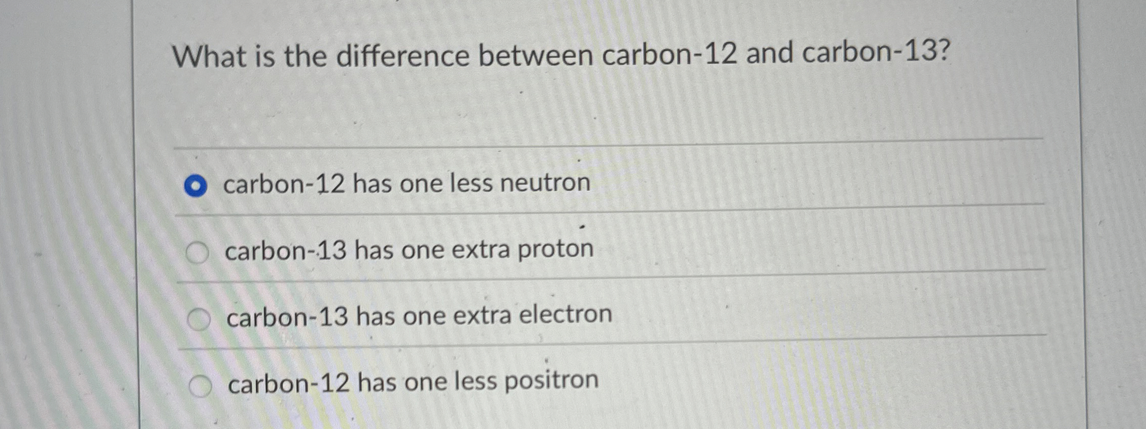Solved What is the difference between carbon-12 ﻿and | Chegg.com