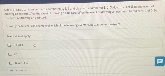 Solved A deck of cards contains red cards numbered 1,2,3 and | Chegg.com