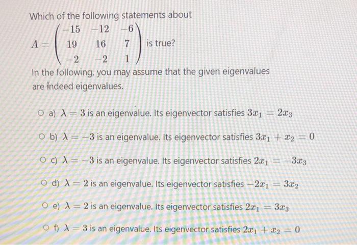 Solved Which of the following statements about | Chegg.com