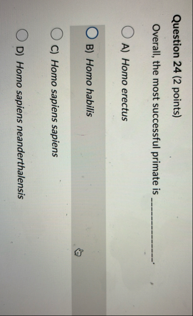 Solved Question 24 (2 ﻿points)Overall, the most successful | Chegg.com