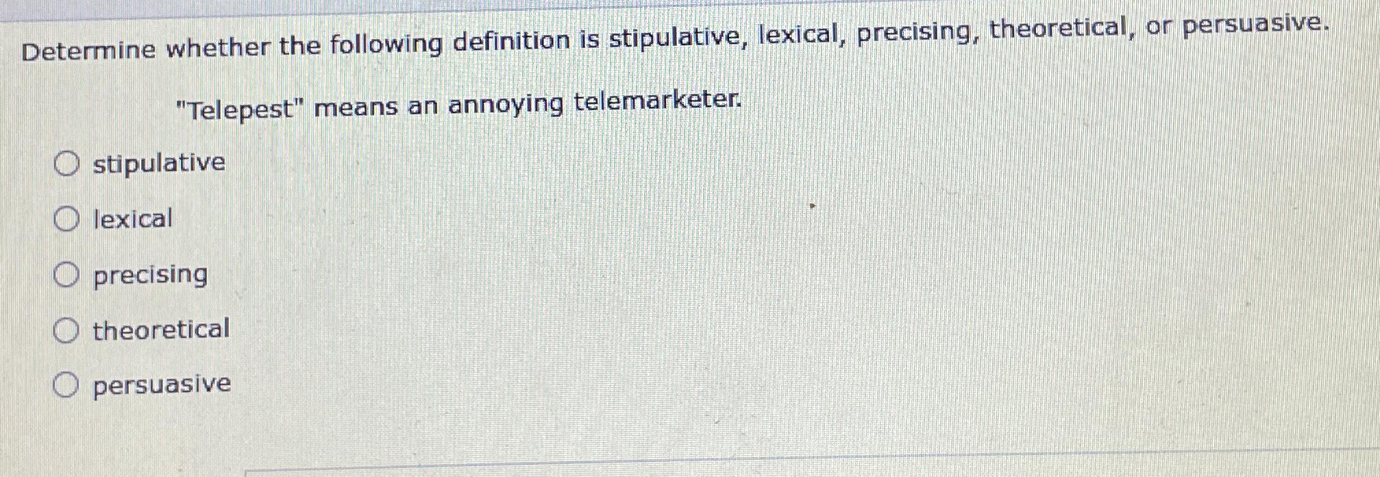 Solved Determine whether the following definition is | Chegg.com