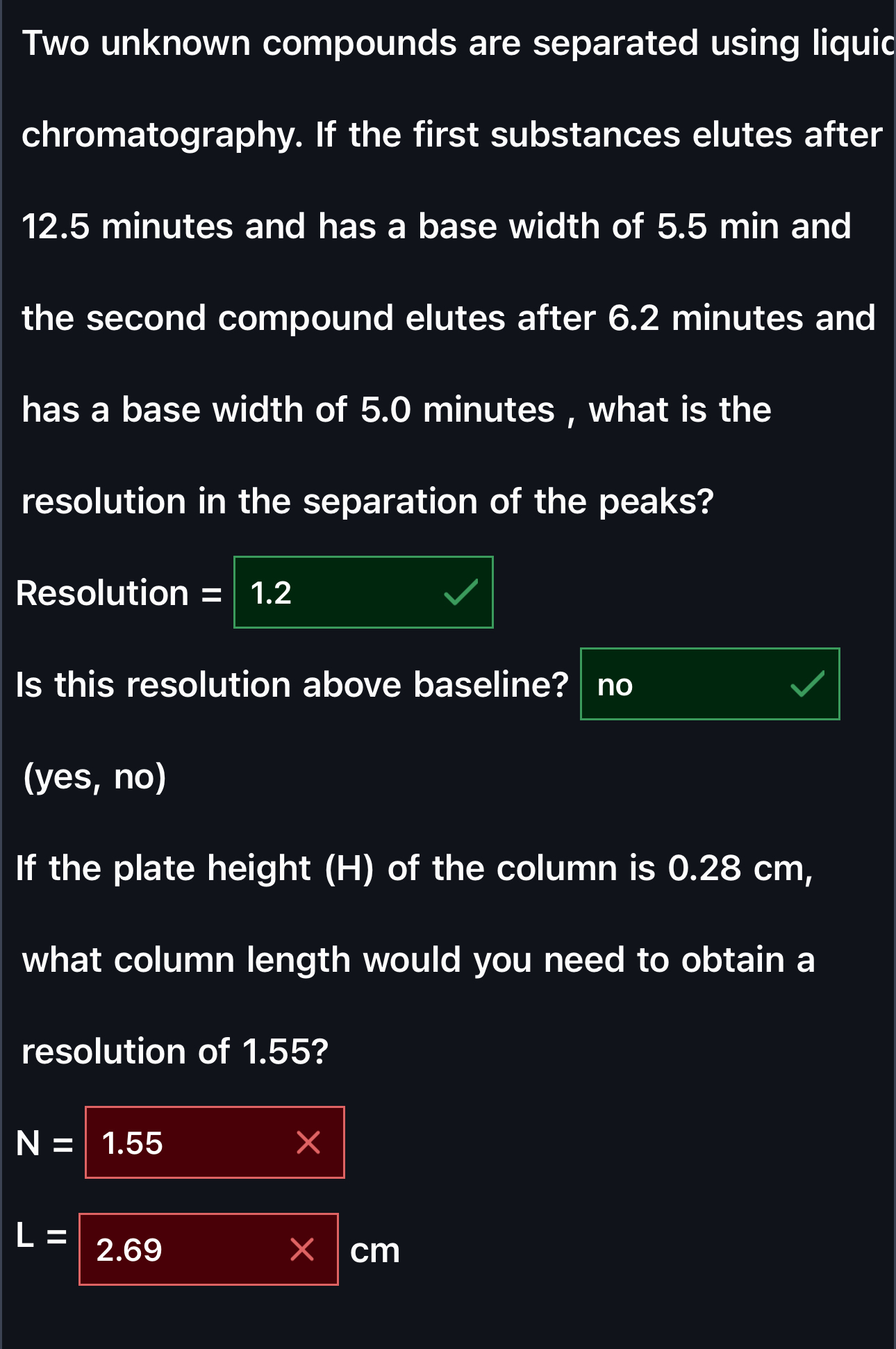 Solved Two unknown compounds are separated using liquic | Chegg.com