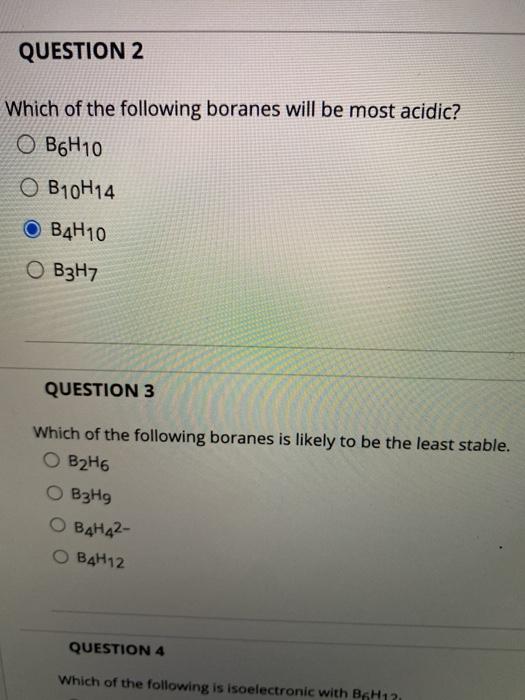 Solved QUESTION 2 Which of the following boranes will be | Chegg.com