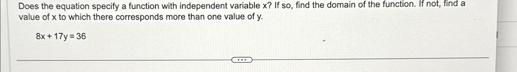 Solved Does the equation specify a function with independent | Chegg.com