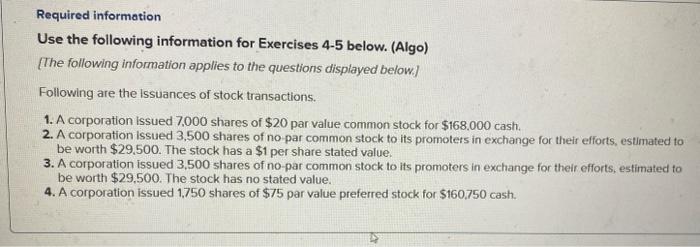 [Solved]: Required information Use the following informatio