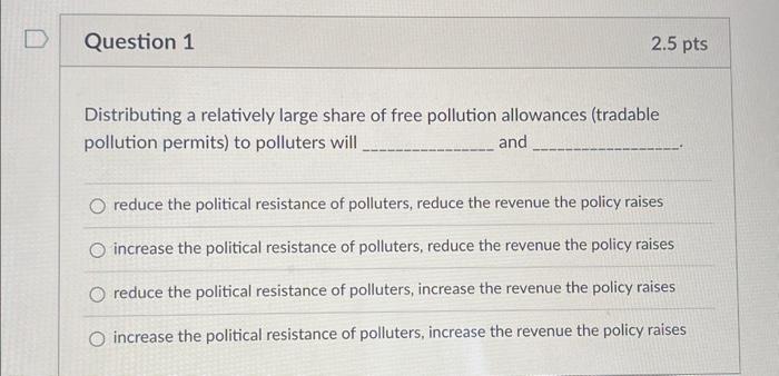 Solved Reducing or eliminating subsidies to polluters is an | Chegg.com