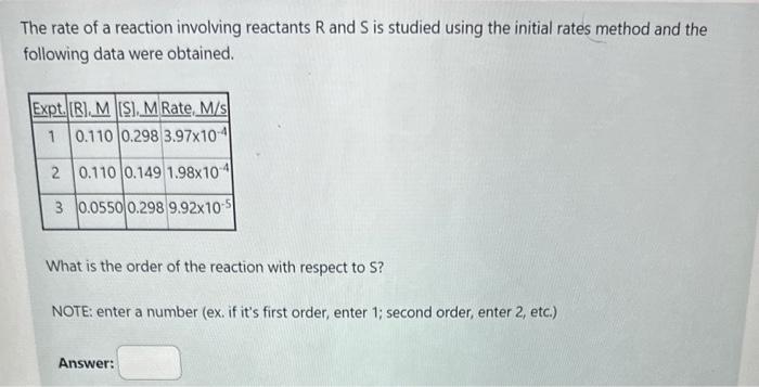 Solved For a reaction involving reactant R, which of the | Chegg.com