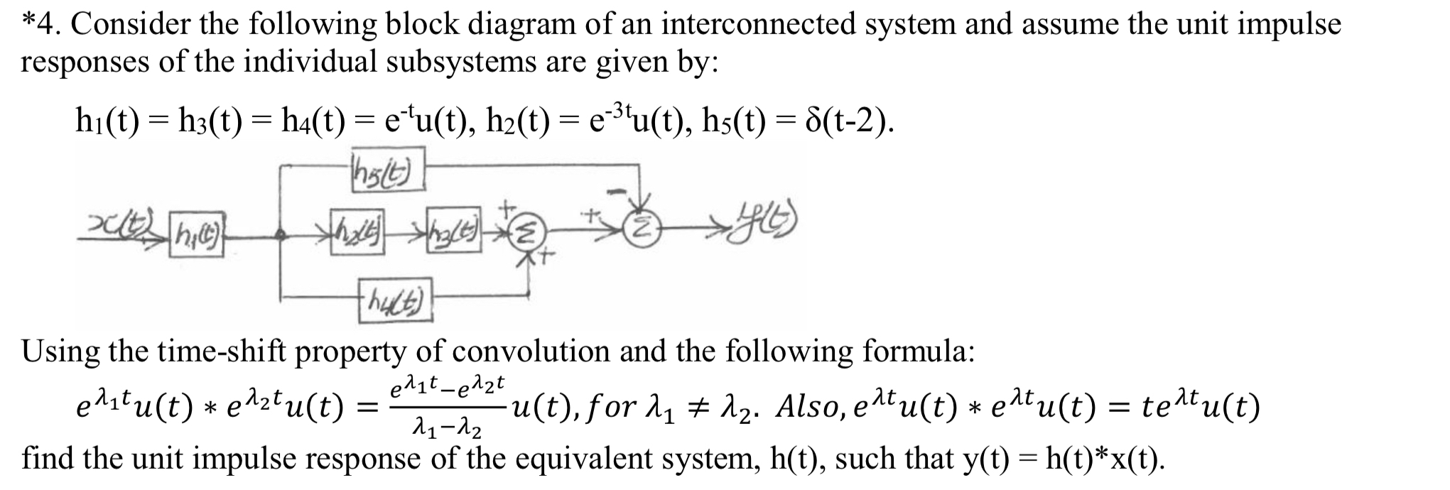 Solved *4. ﻿Consider the following block diagram of an | Chegg.com
