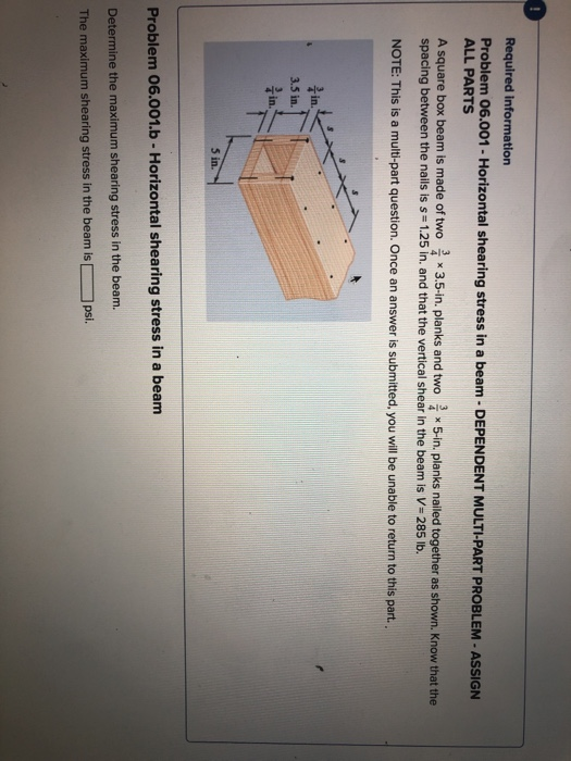 Solved Required information Problem 06.001 - Horizontal | Chegg.com