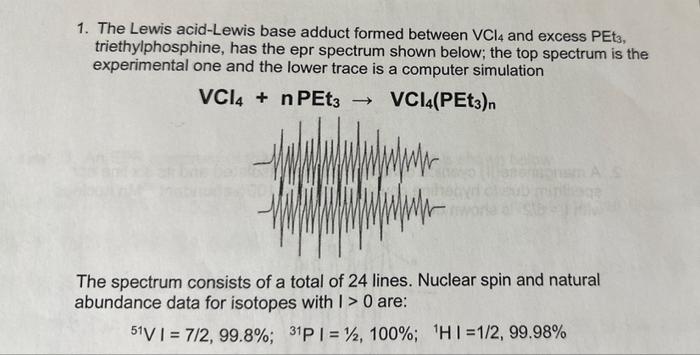 Solved 1. The Lewis acid-Lewis base adduct formed between | Chegg.com