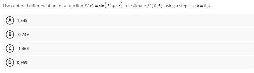 Use centered differentiation for a function | Chegg.com