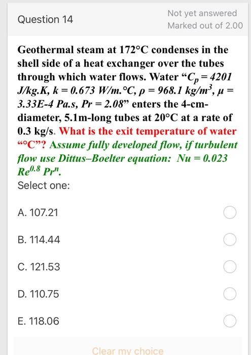 Solved Question 14 Not yet answered Marked out of 2.00 | Chegg.com