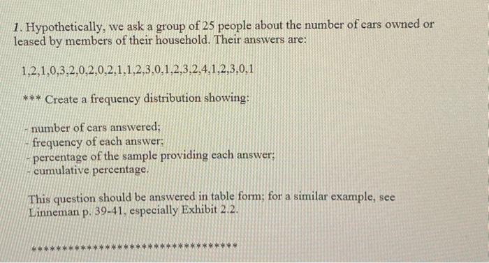 Solved 1 Hypothetically We Ask A Group Of 25 People About