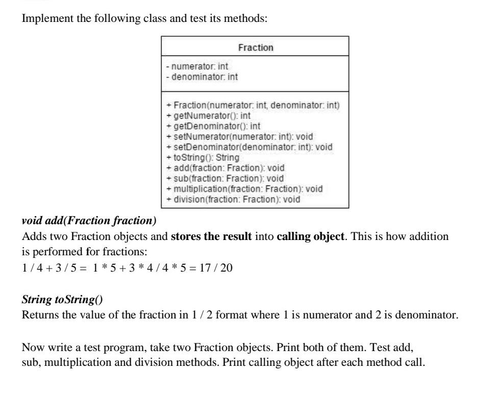 Solved Implement the following class and test its methods: | Chegg.com