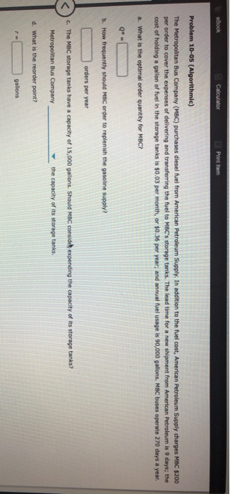 Solved eBook Calculator Print Item Problem 10-05 | Chegg.com